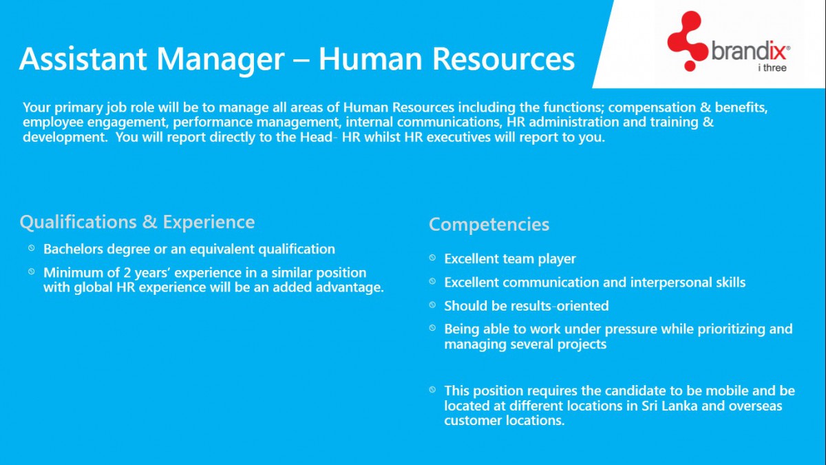 Assistant Manager - HR