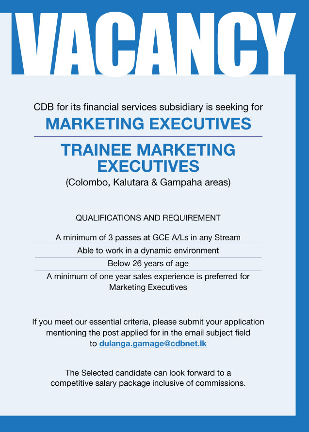 Marketing Executives / Trainee Marketing Executives