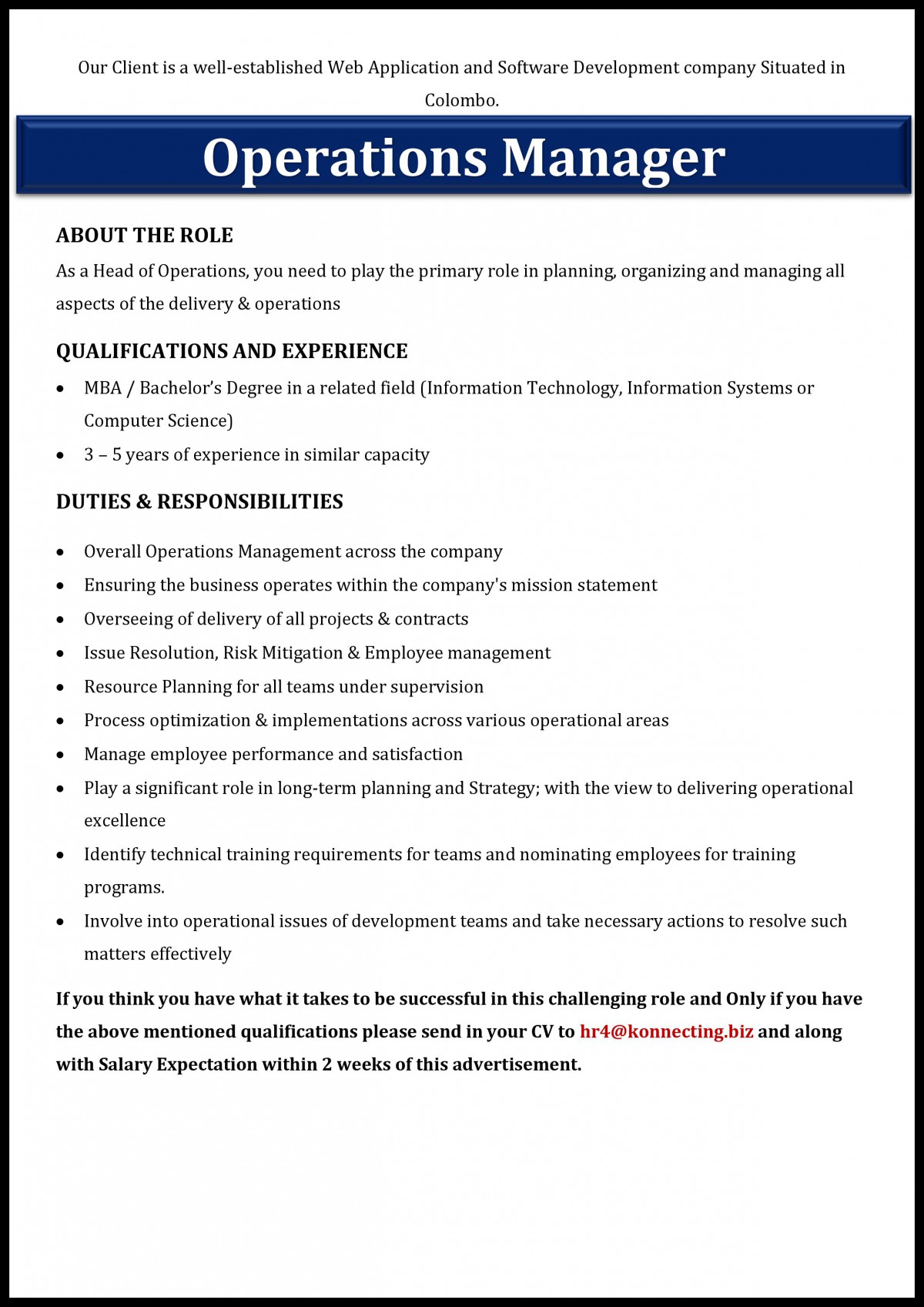 Operations Manager