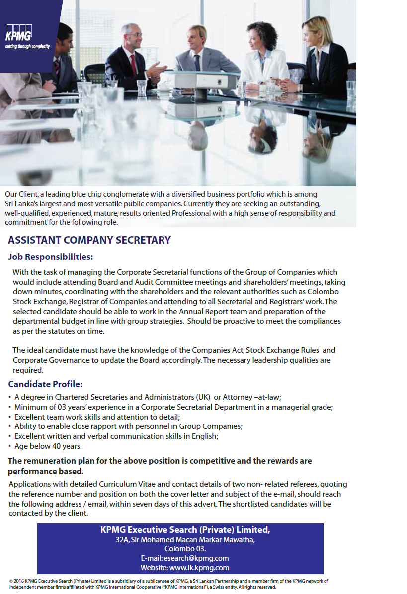 Assistant Company Secretary