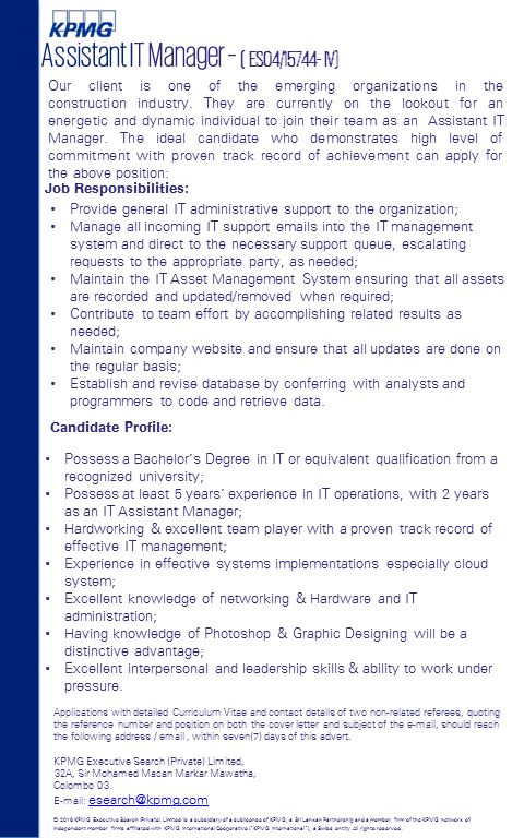 Assistant IT Manager