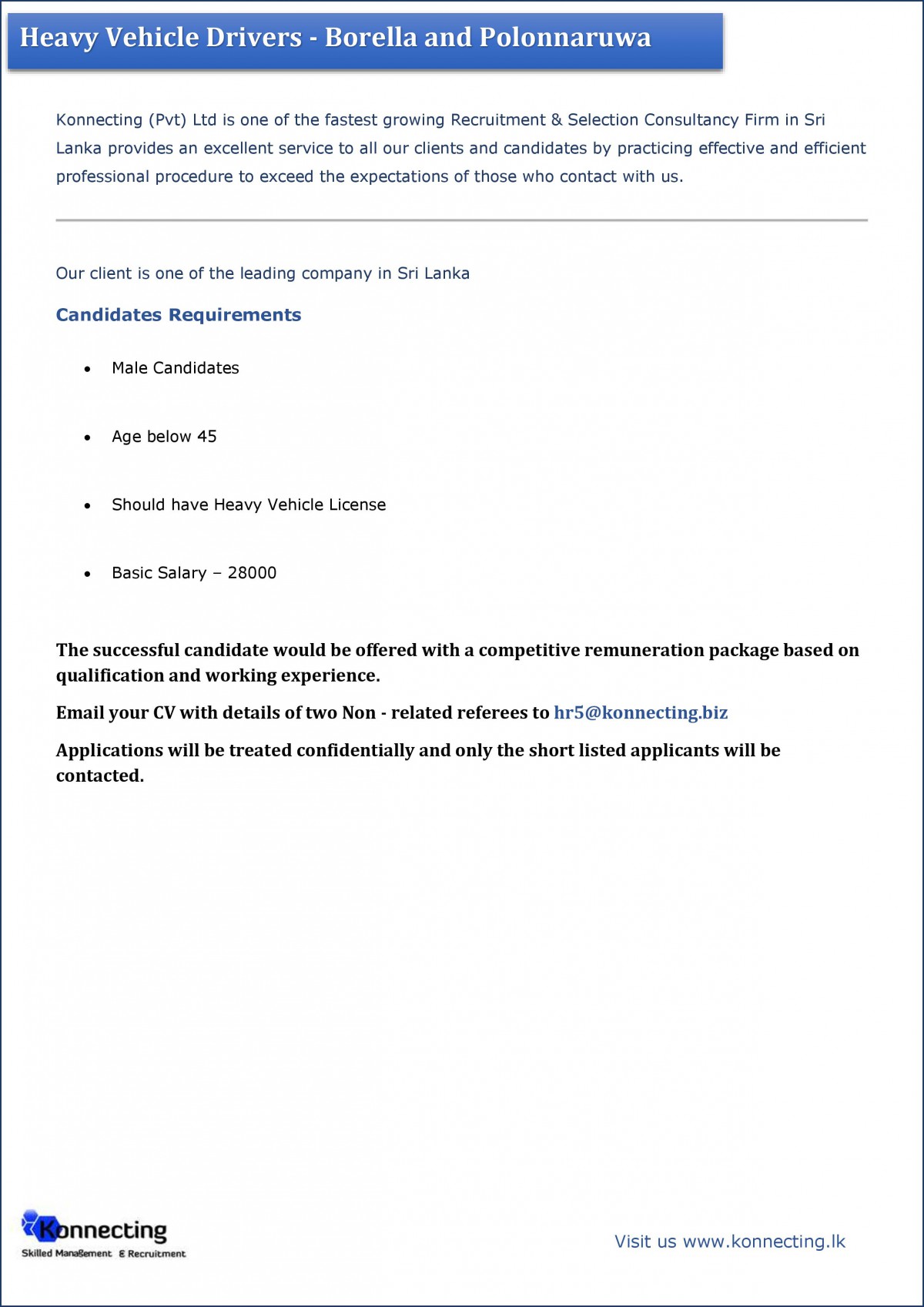 Heavy Vehicle Drivers