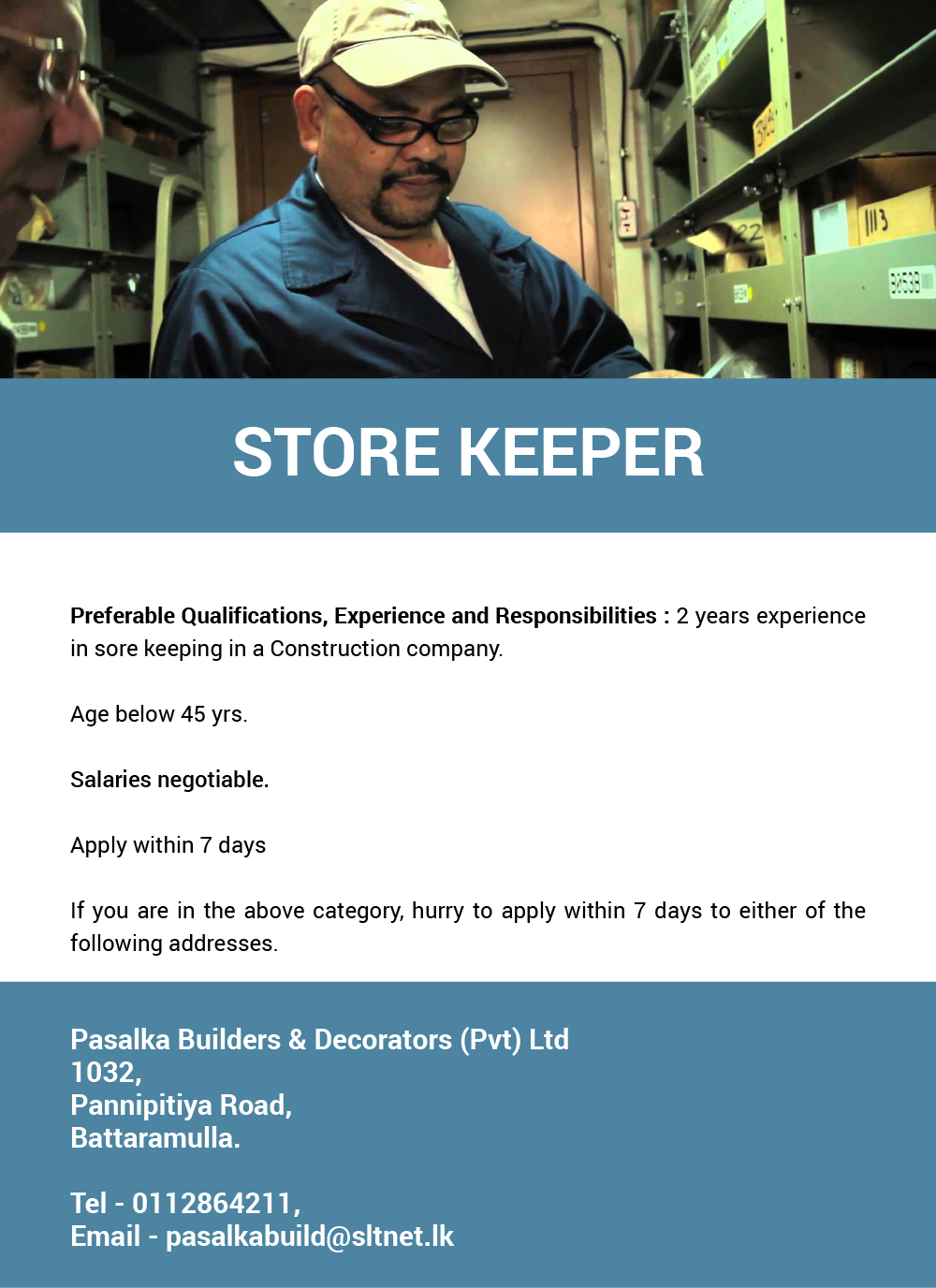 Store Keeper 2023