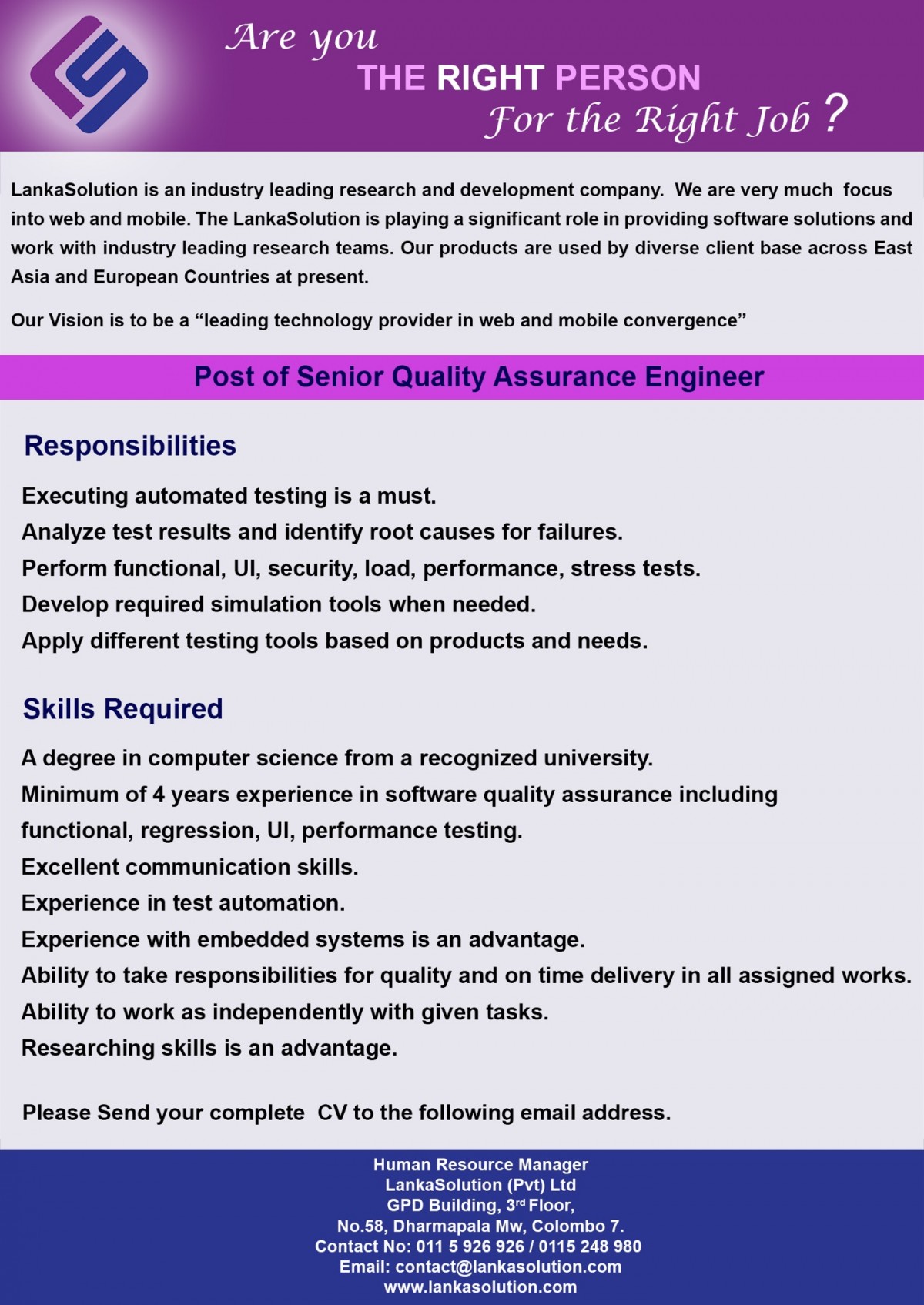 Senior QA Engineer 2023