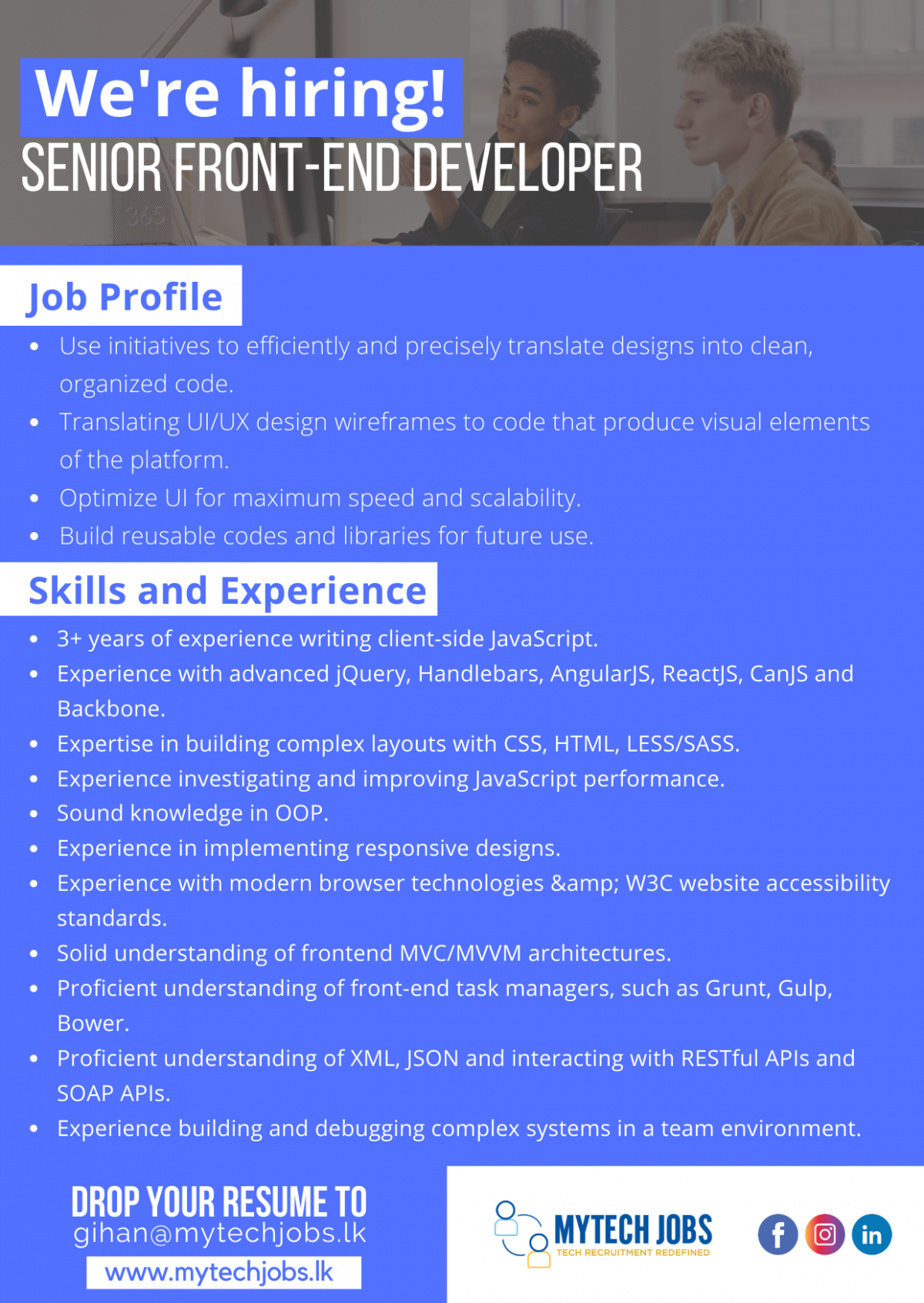 Senior Front End Developer 2022